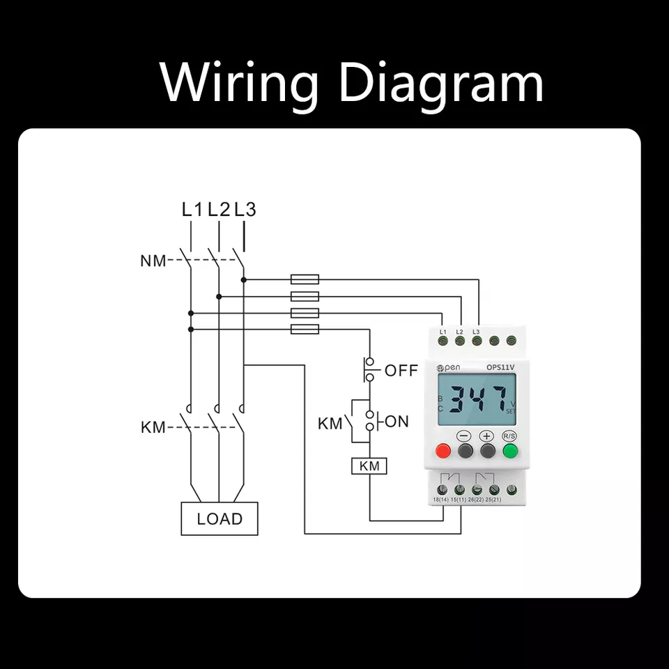 3 Phase 380V 50-60Hz Protector adjustable Under Over Voltage Protector ...